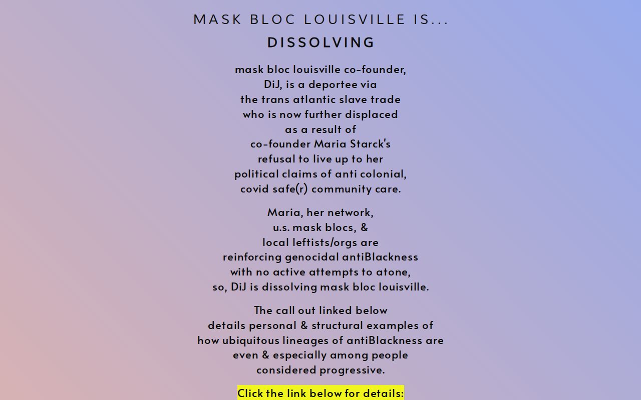 Mask Bloc Louisville: Free Masks and Rapid Tests
